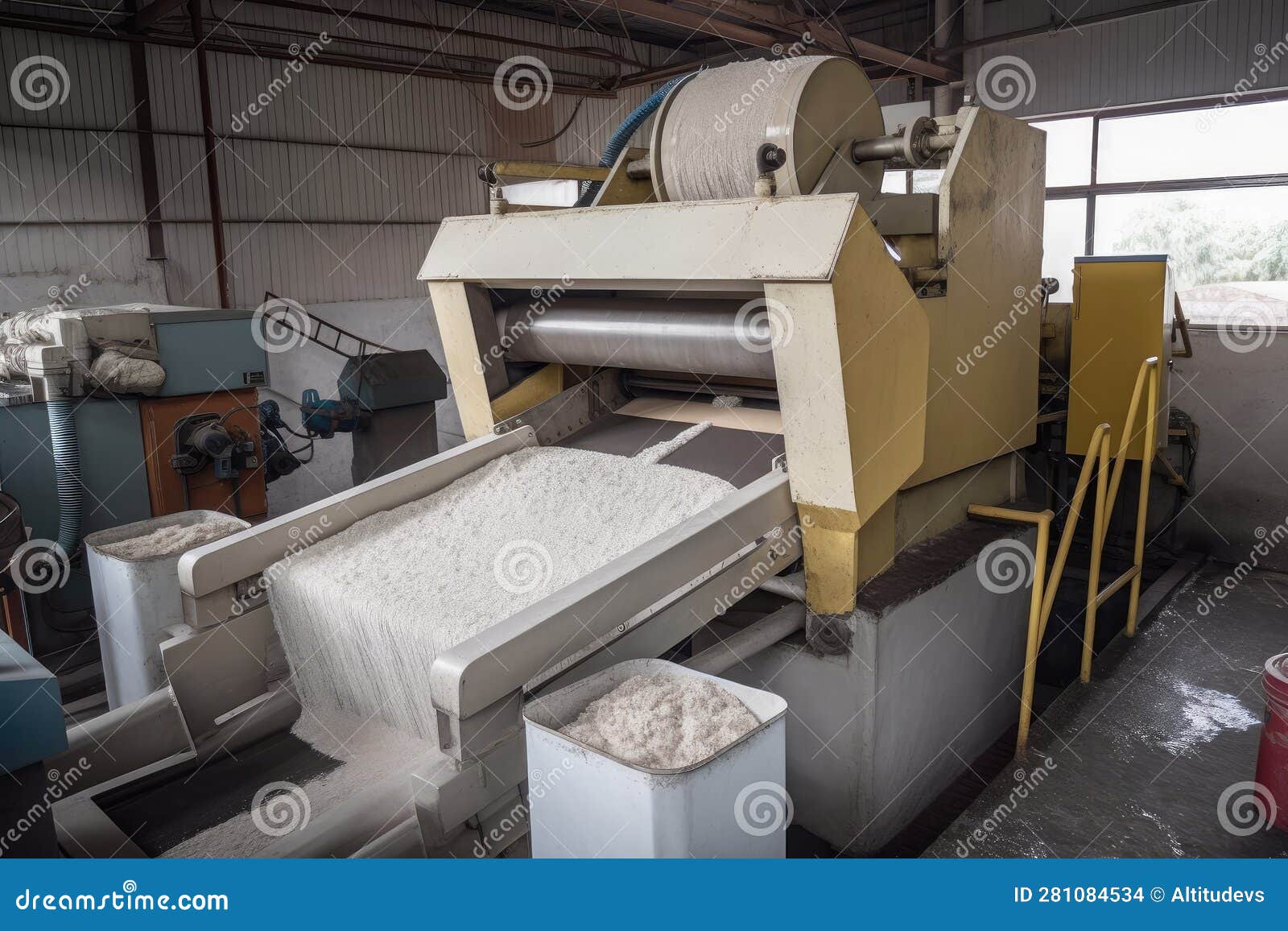 Grinding Machine Pulverizing Recycled Paper into Pulp for New Paper ...