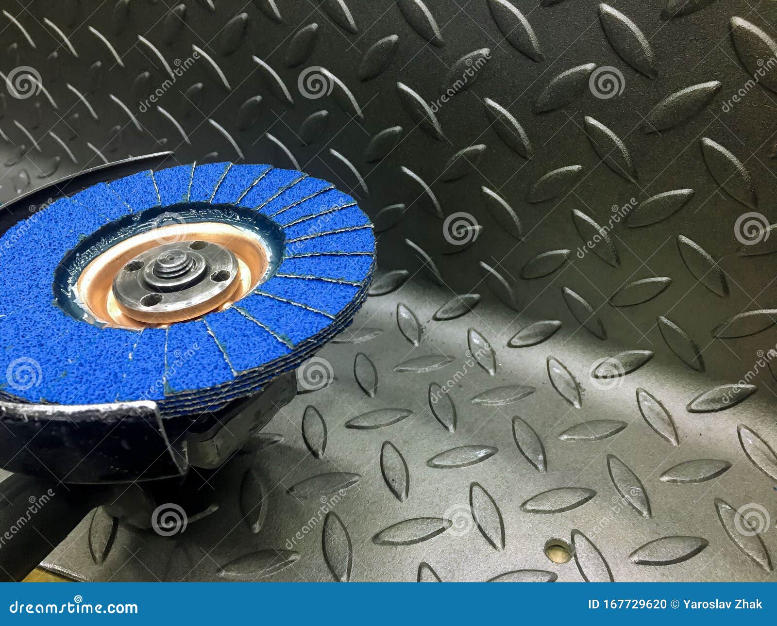 Grinding Machine, Grinding Wheel on Metal Background. Stock Photo ...