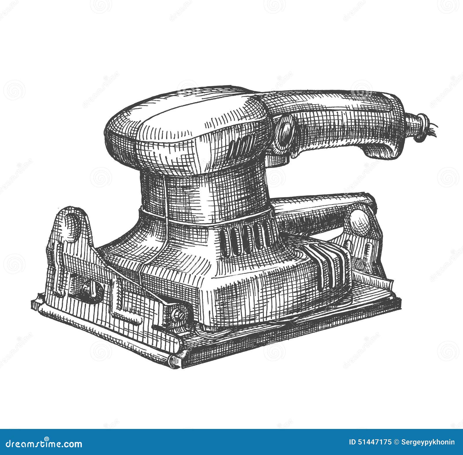 Grinding Machine on a White Background. Sketch Stock Illustration ...