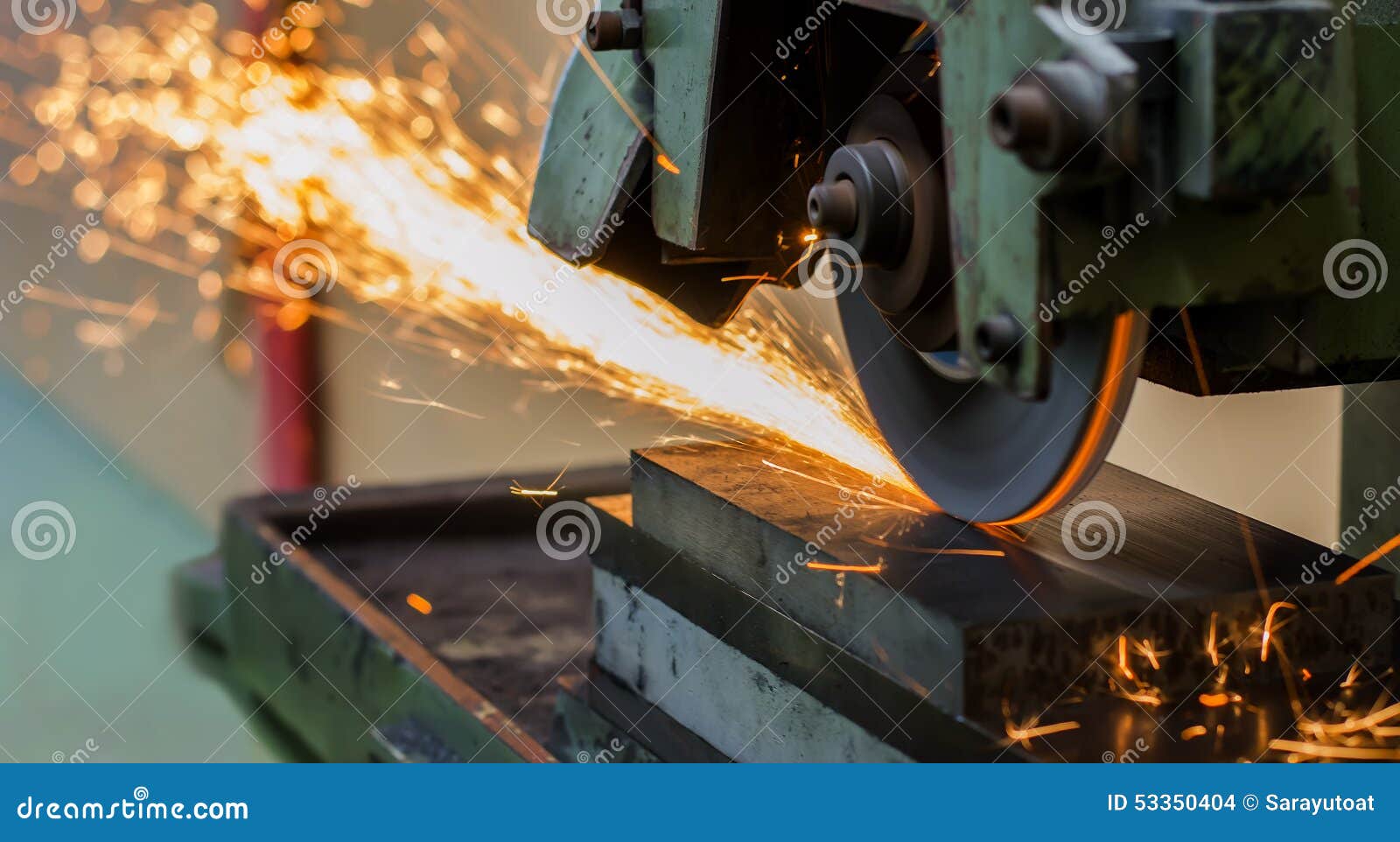 Grinding Machine on Work and Spark Stock Photo - Image of cutting ...