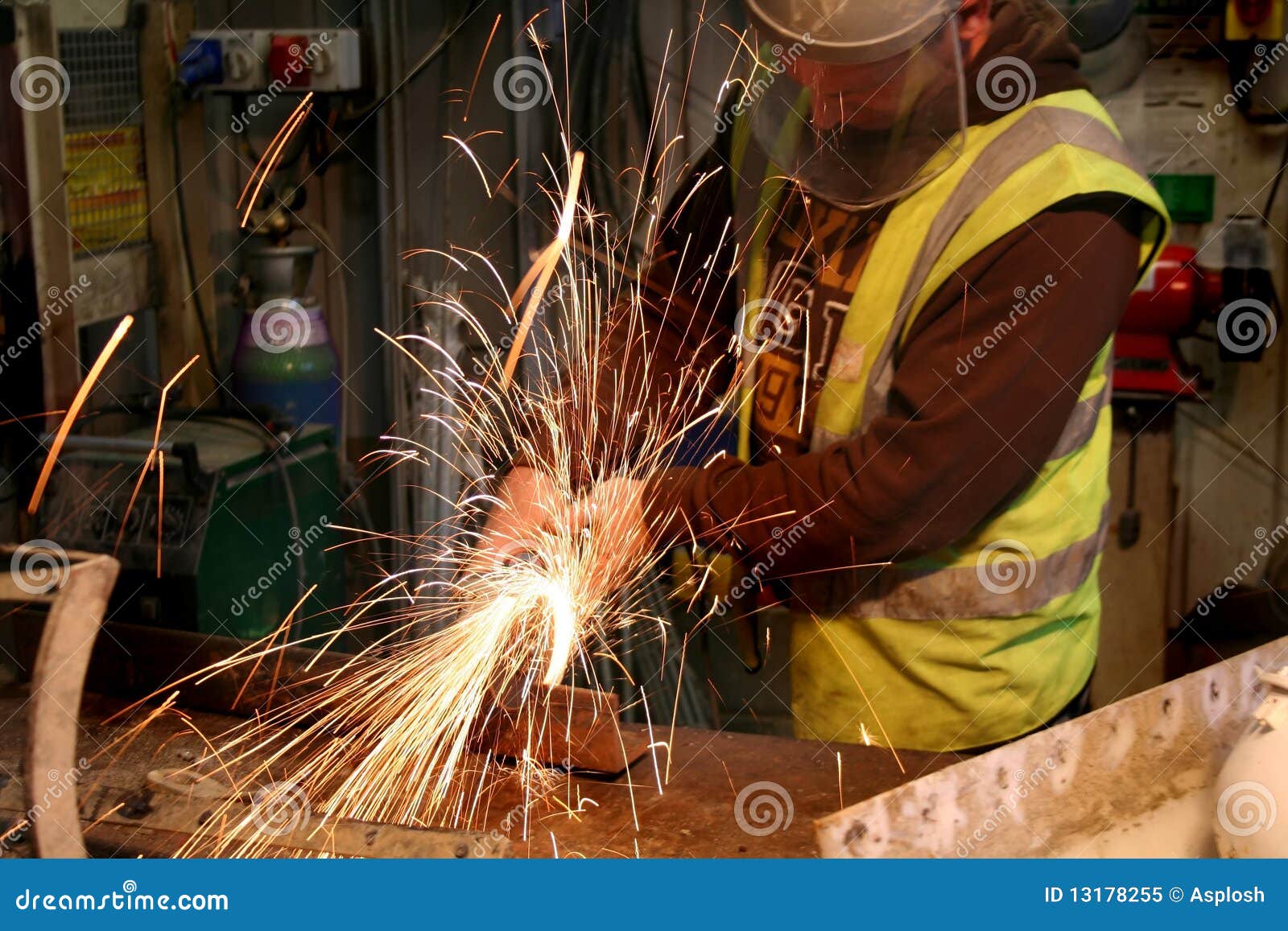 Grinding Metal stock image. Image of sparks, repairing - 13178255