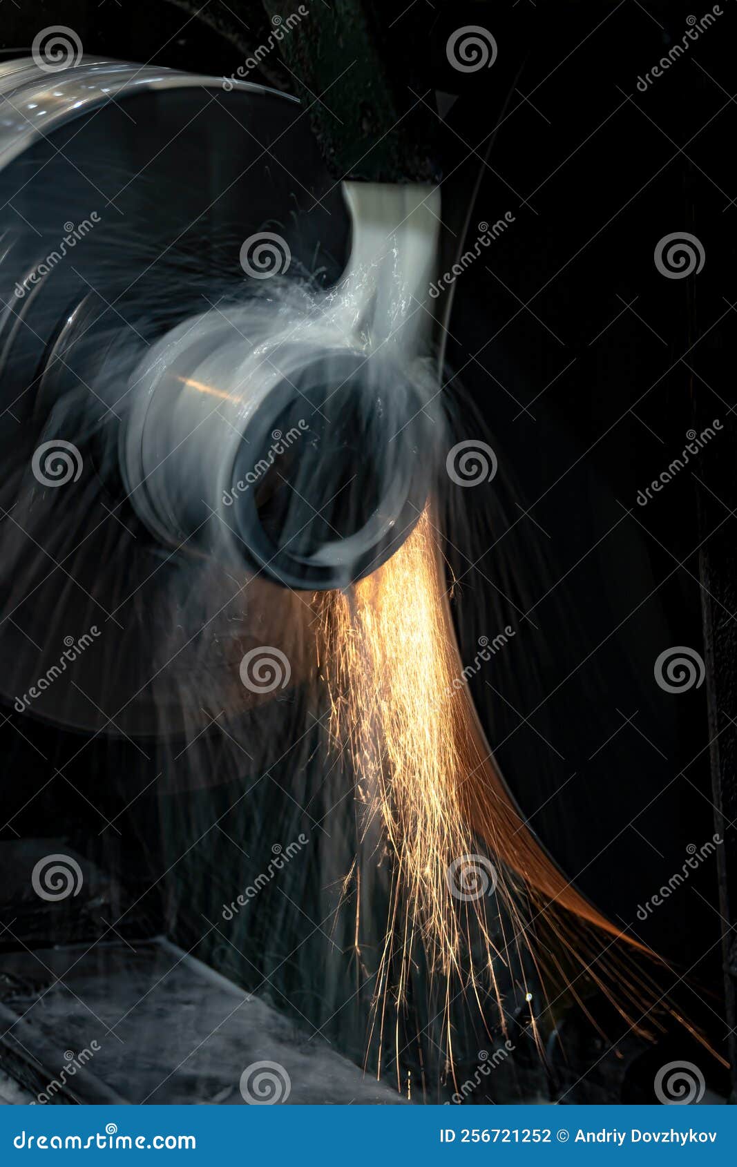 Grinding Metal on a Circular Grinding Machine with Water Cooling Stock ...