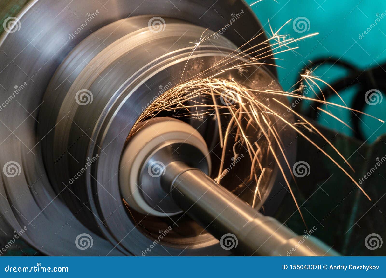 Grinding Metal on the Machine, Abrasive Stone on the Rim with Sparks ...