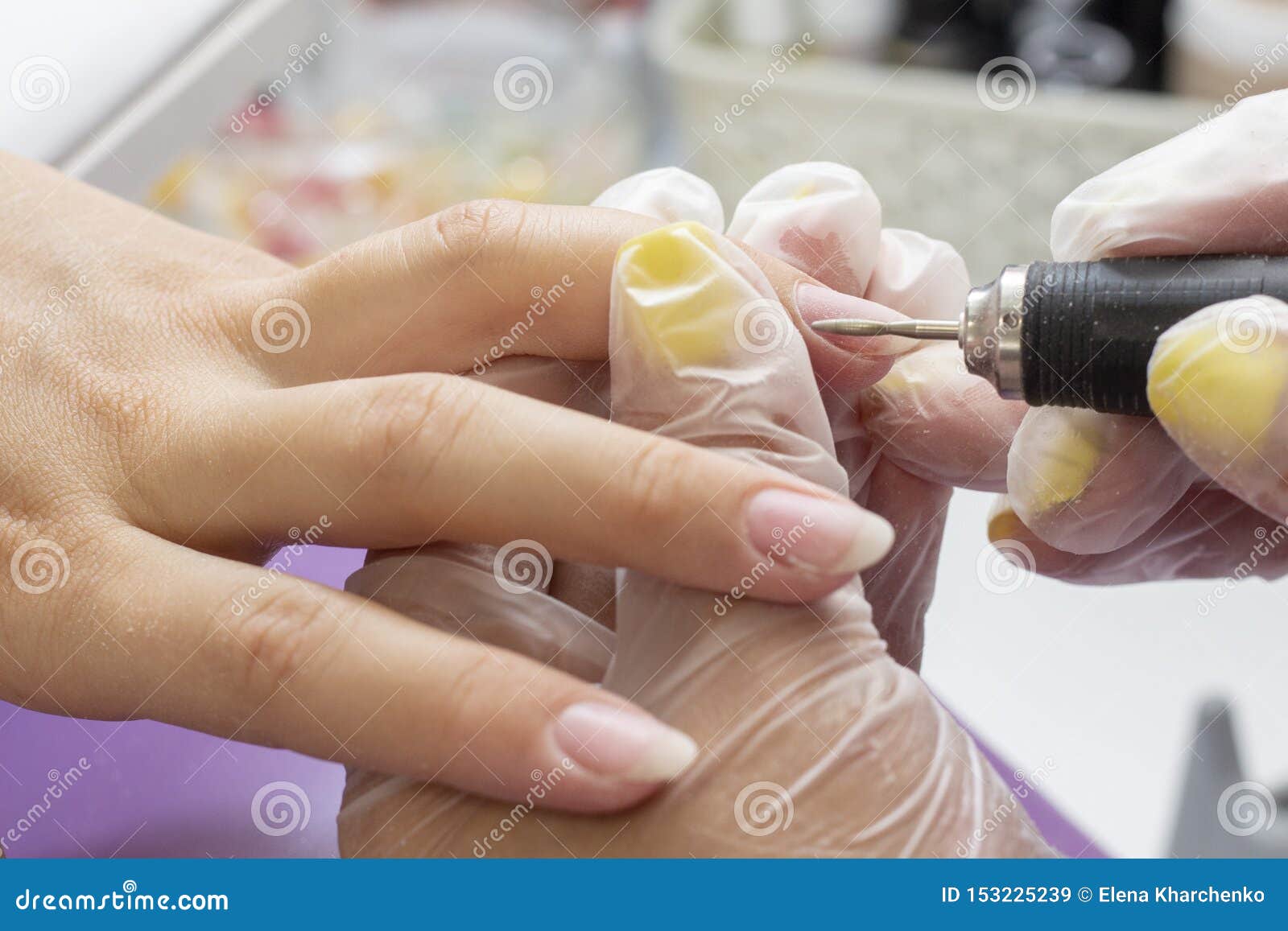 Grinding and Processing of the Nail Plate. Manicure Master Makes ...
