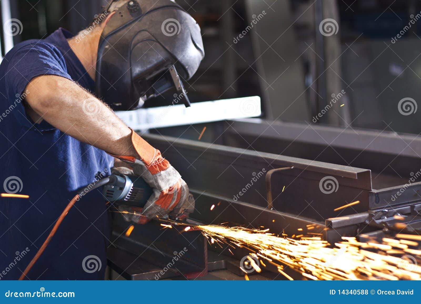 Grinding sparks stock photo. Image of craftsman, fabricate - 14340588
