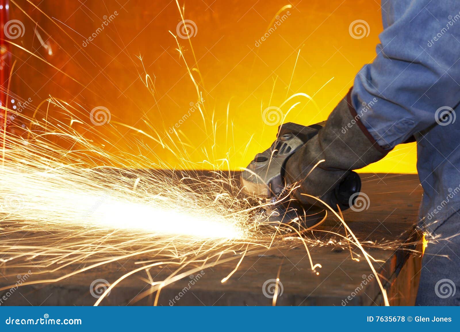 Grinding steel stock photo. Image of industry, sparks - 7635678