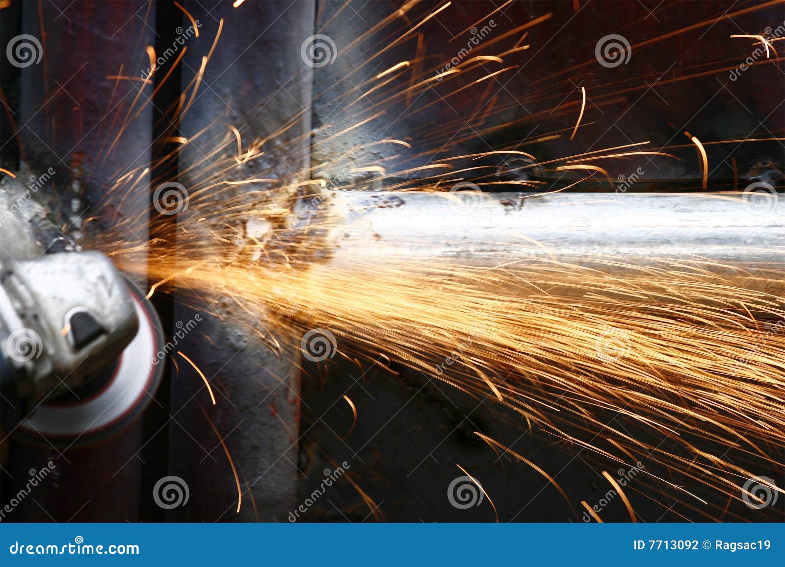Grinding Steel stock photo. Image of worker, shower, welding - 7713092