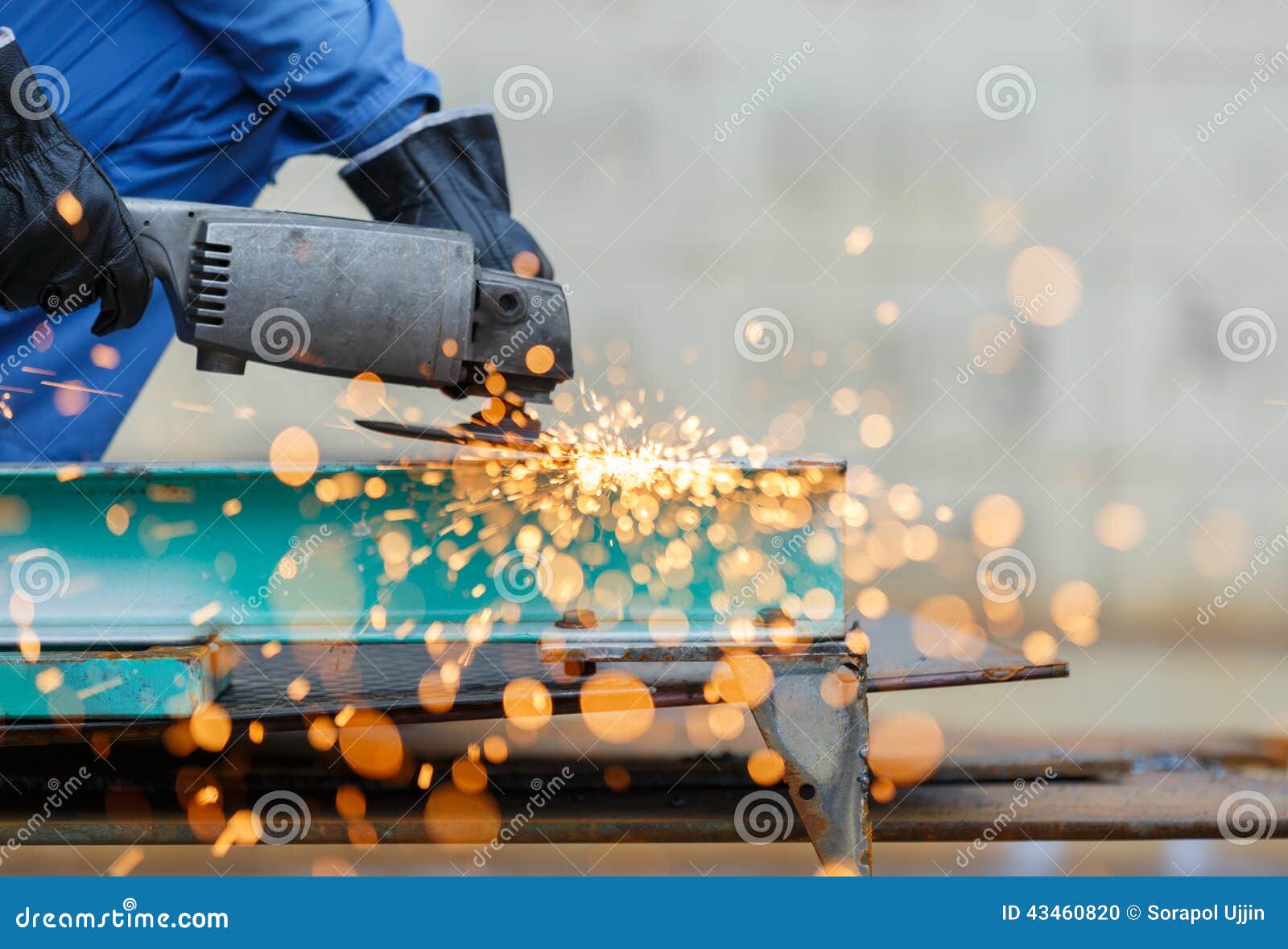 Grinding Steel by Electric Grinding Machine Stock Photo - Image of ...