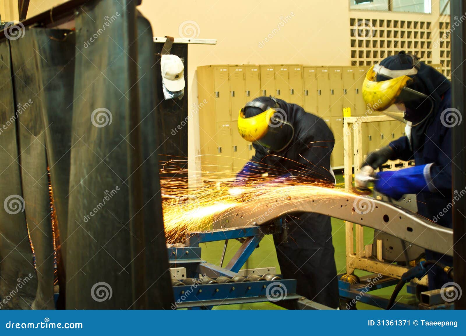 Grinding steel. stock image. Image of factory, mask, protective - 31361371