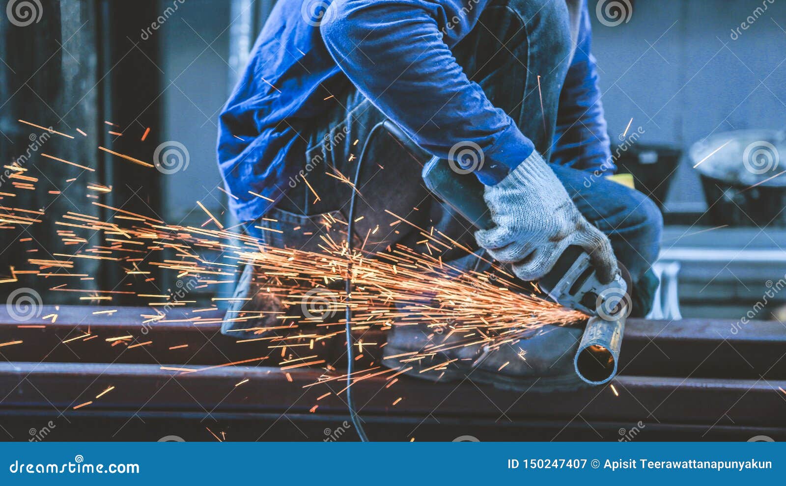 Grinding Steel and Steel Welding Stock Image - Image of manual, factory ...