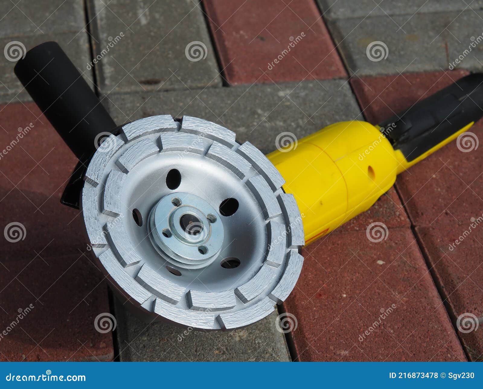 Angle Grinder with Diamond Grinding Wheel Stock Photo - Image of ...