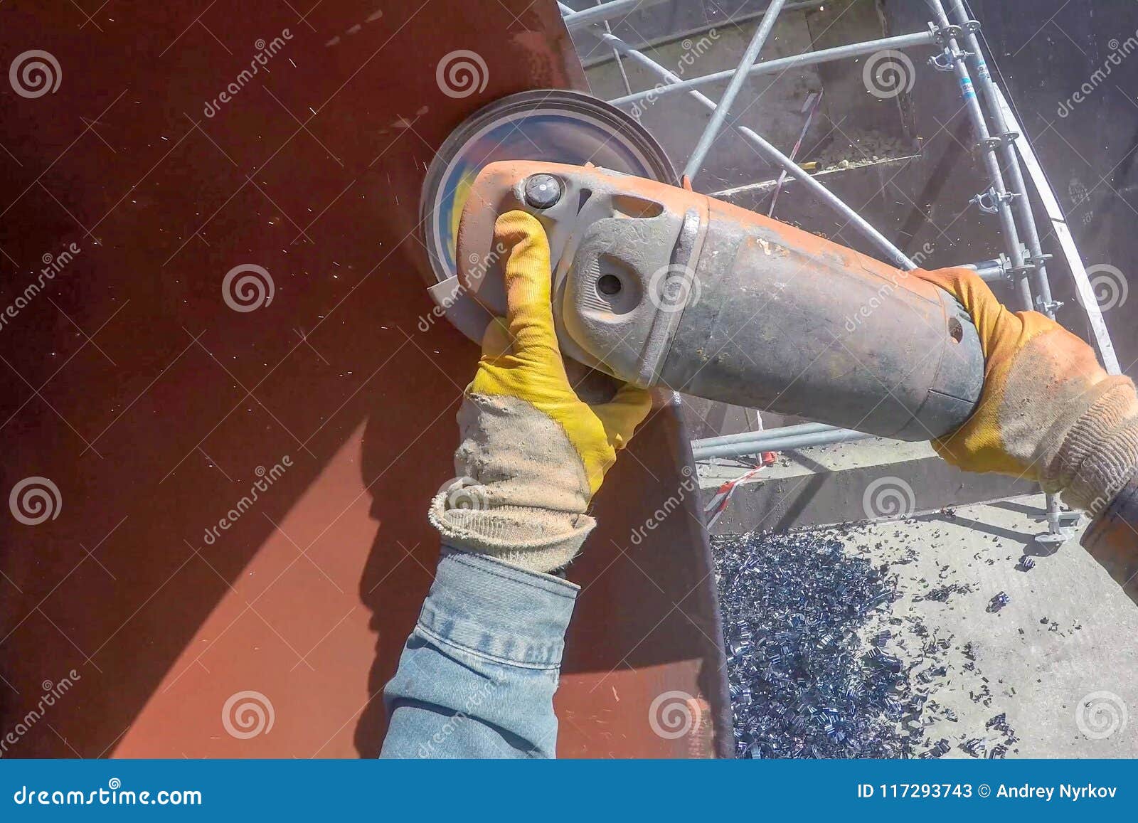 Grinding of a Welding Seam of a Pipe by Means of a Grinding Machine ...