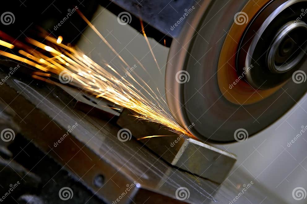 Grinding wheel and sparks stock photo. Image of fabricate - 9992732