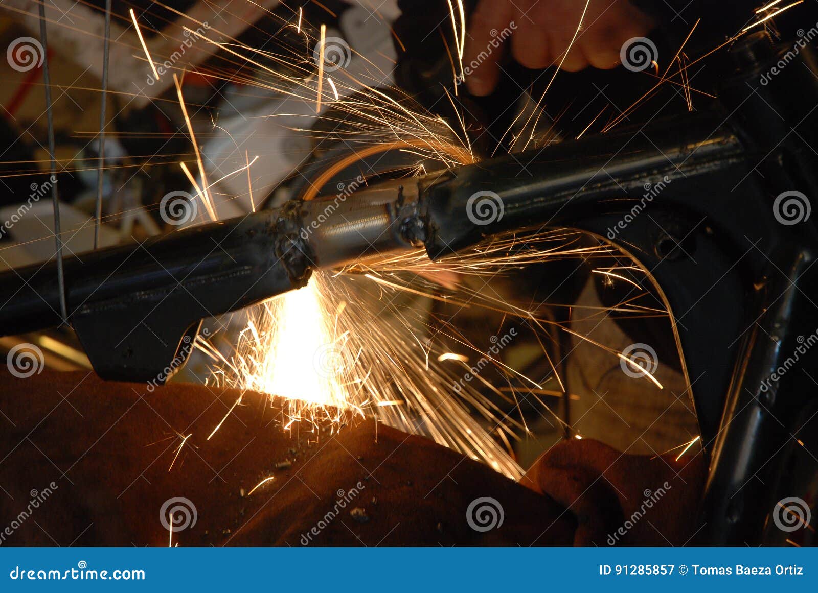 Grinding work stock image. Image of metal, machinery - 91285857