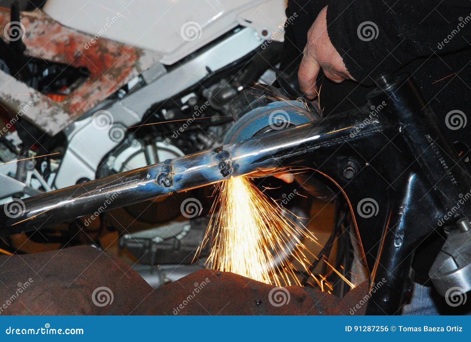 Grinding work stock photo. Image of vehicle, fork, customizing - 91287256