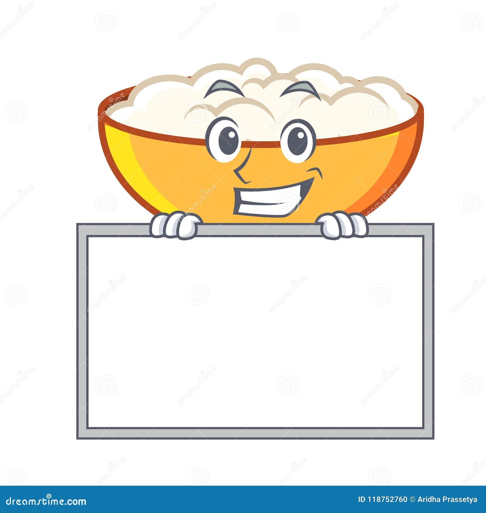 Grinning with Board Cottage Cheese Character Cartoon Stock Vector ...