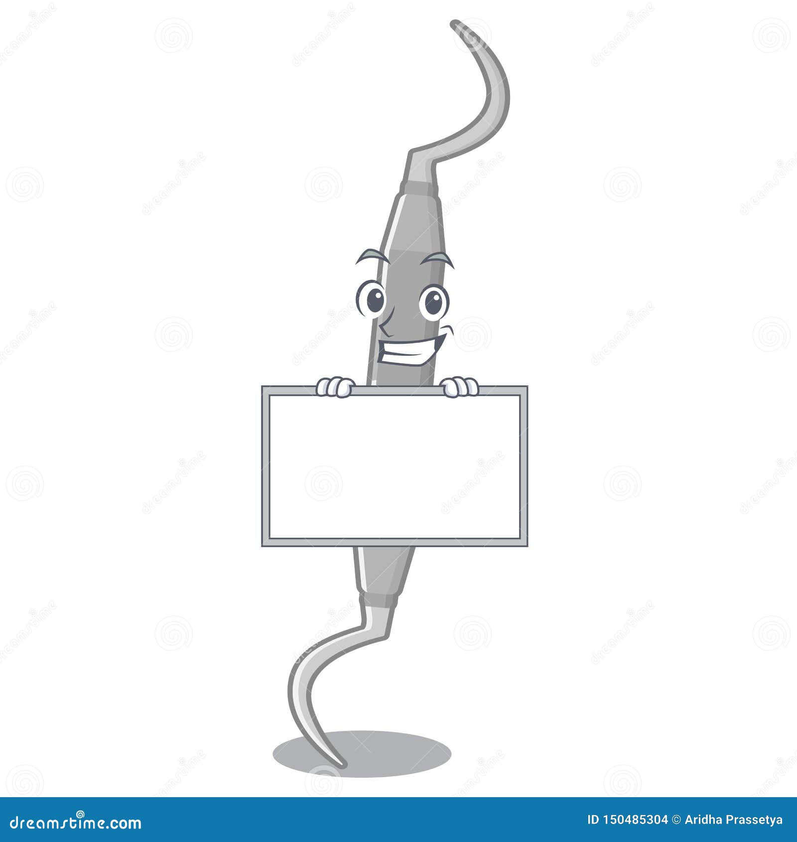 Grinning with Board Dental Pick Isolated with the Cartoon Stock Vector ...
