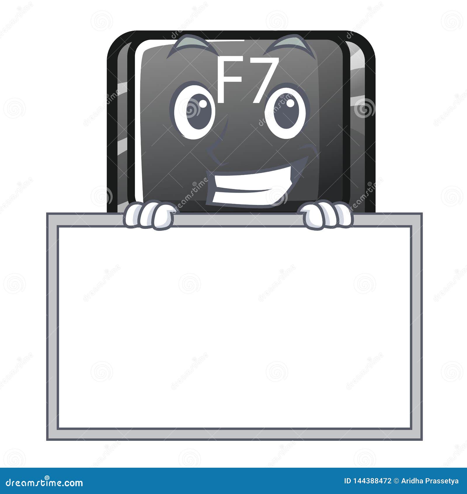 Grinning with Board F7 Button Installed on Cartoon Keyboard Stock ...