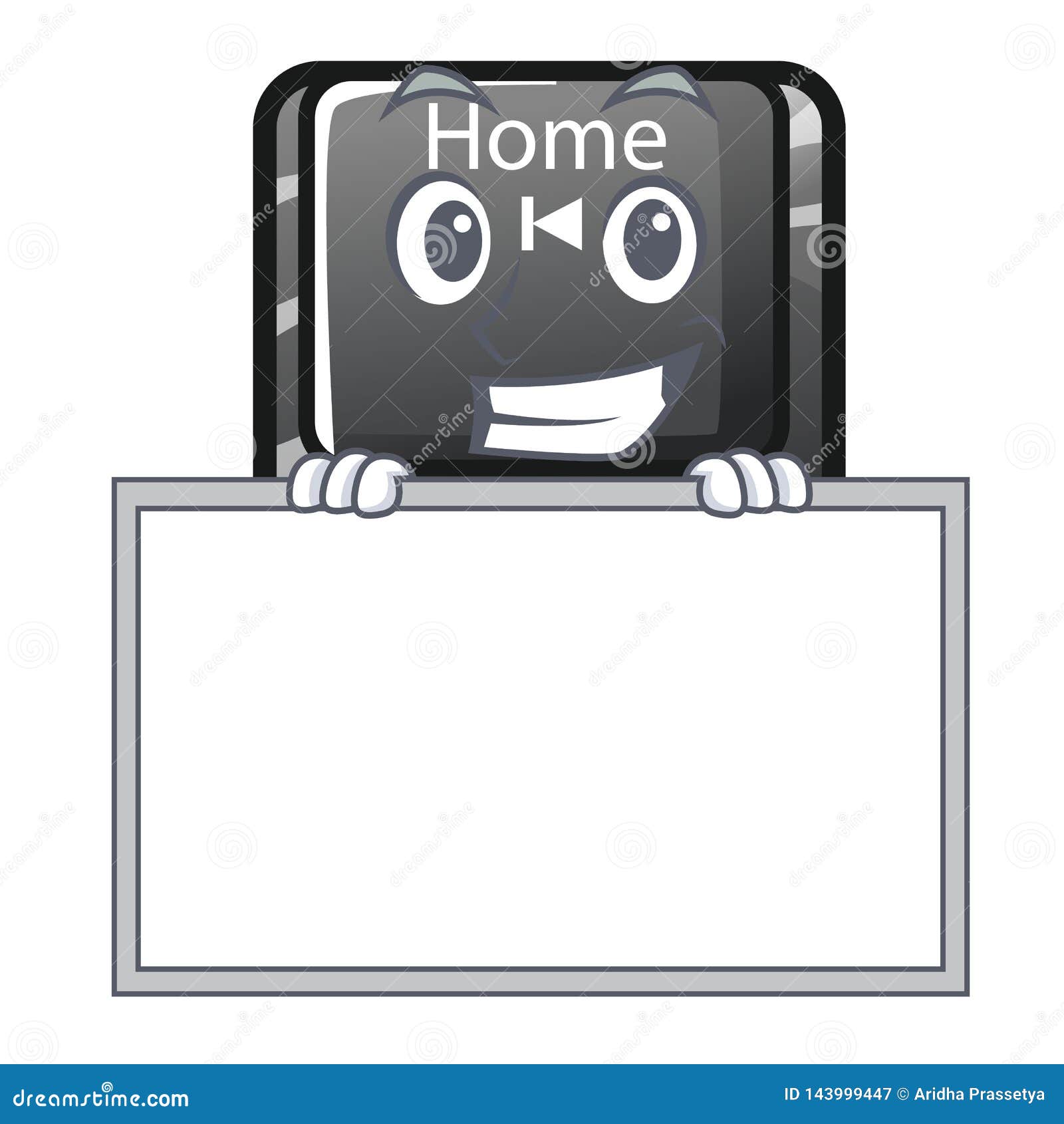Grinning with Board Home Button Located on Character Keyboard Stock ...