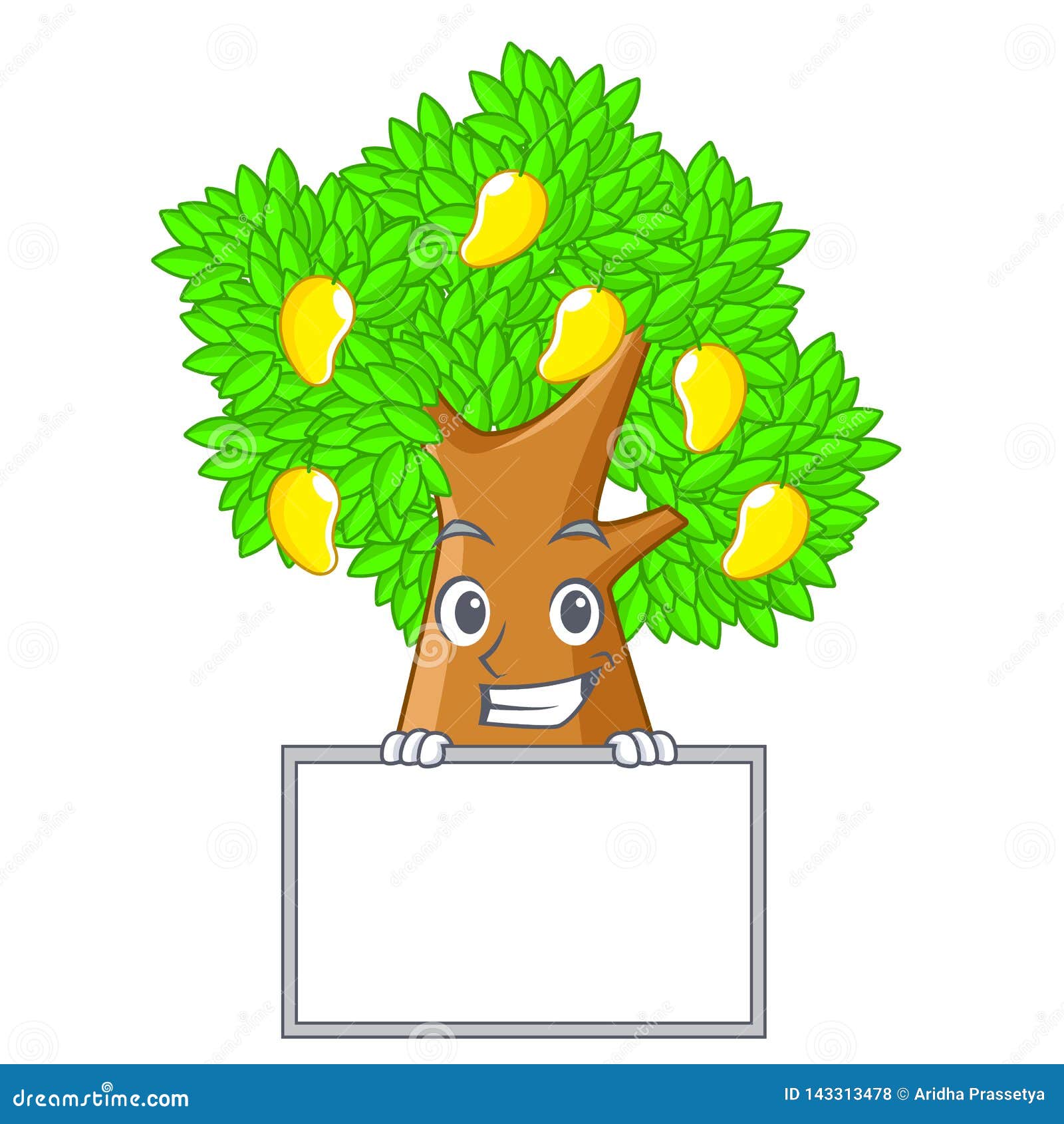 Grinning with Board Mango Tree Isolated with the Mascot Stock Vector ...