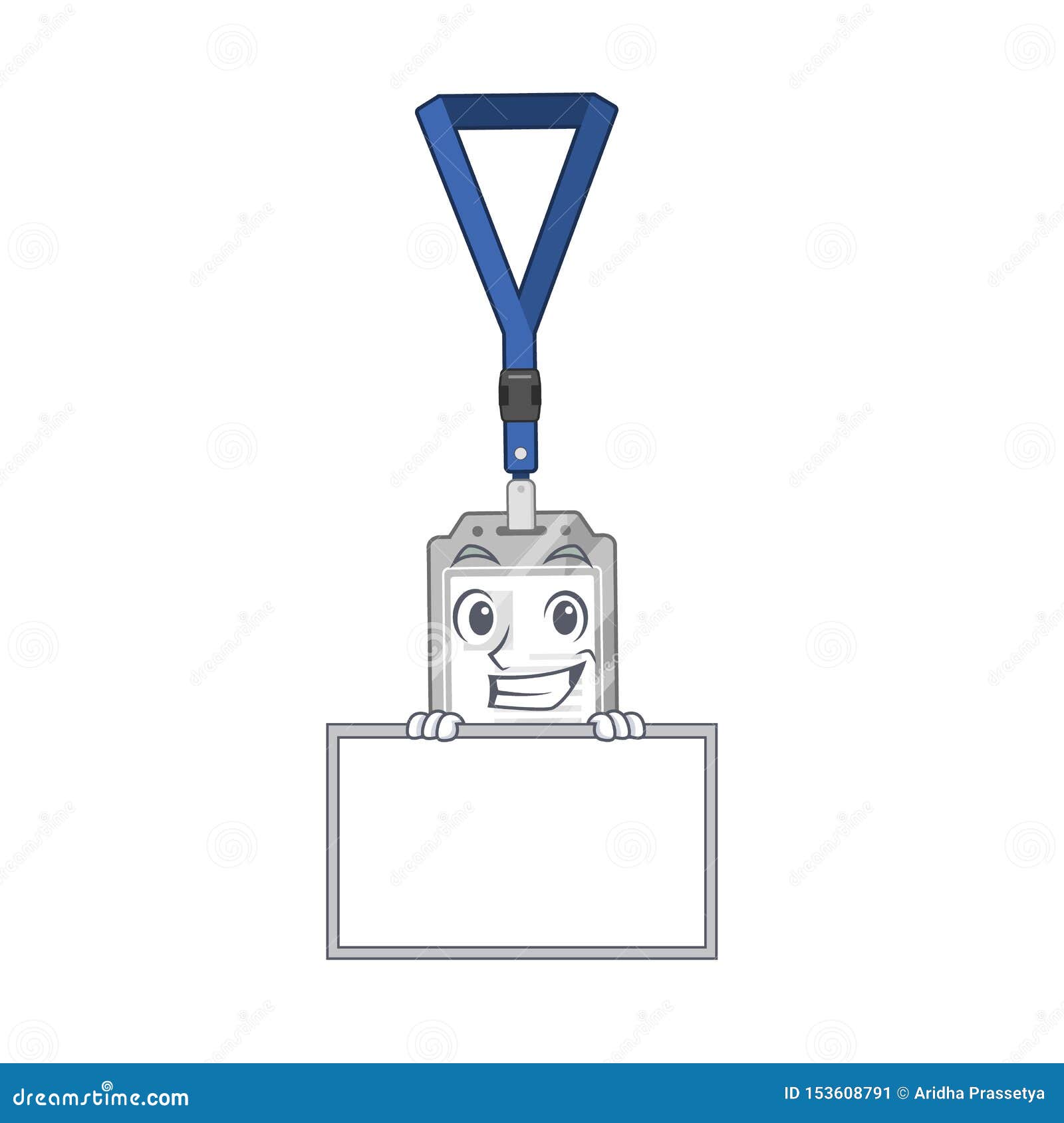 Grinning with Board Name Tag in the Character Shape Stock Vector ...