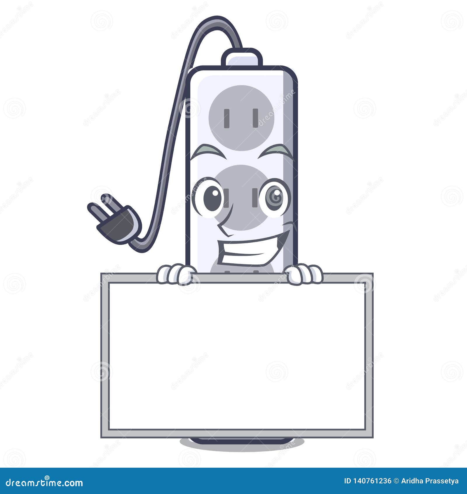Grinning with Board Power Strip in the Character Shape Stock Vector ...