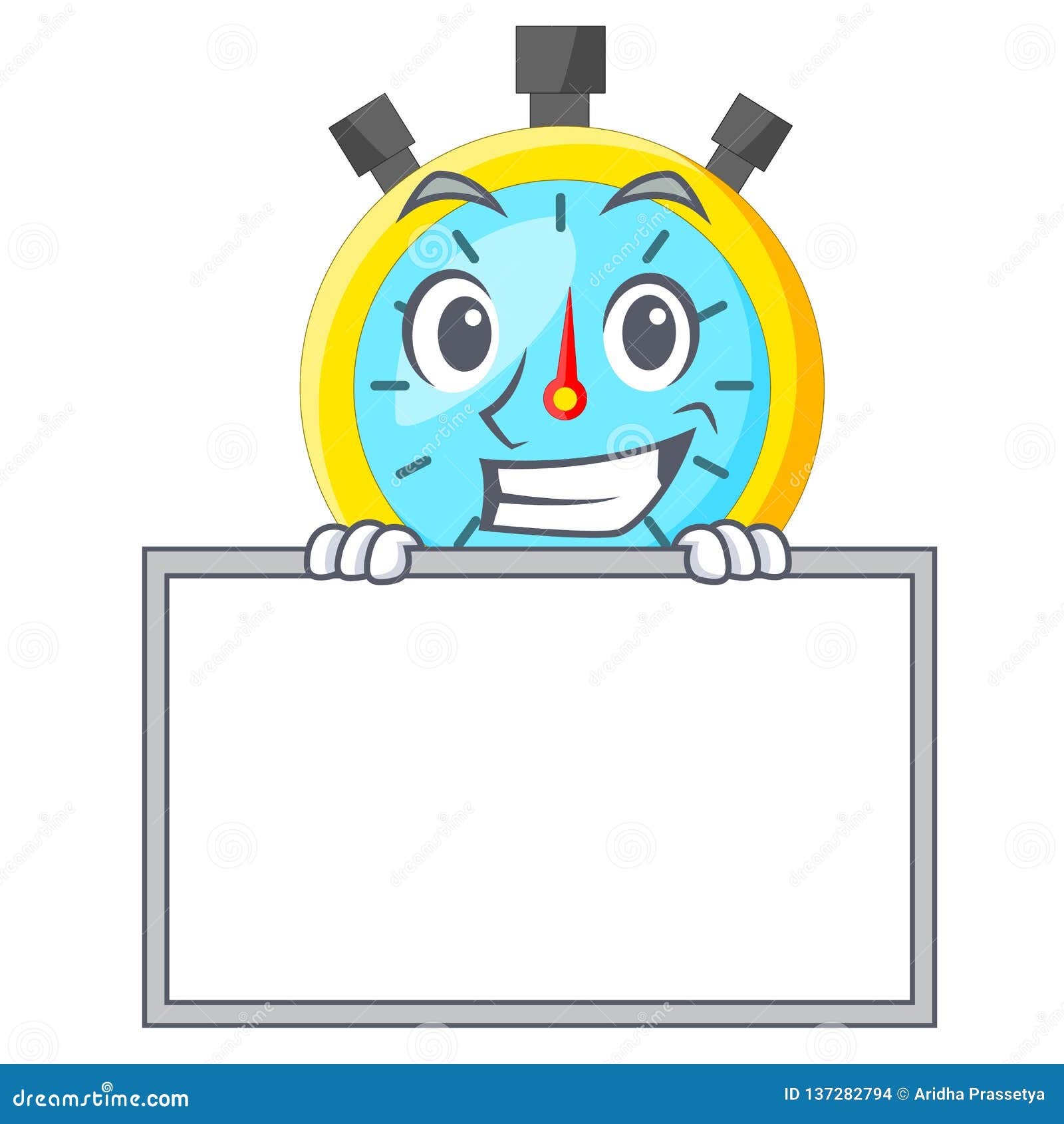 Grinning with Board Stopwatch in the Cartoon Shape Funny Stock Vector ...
