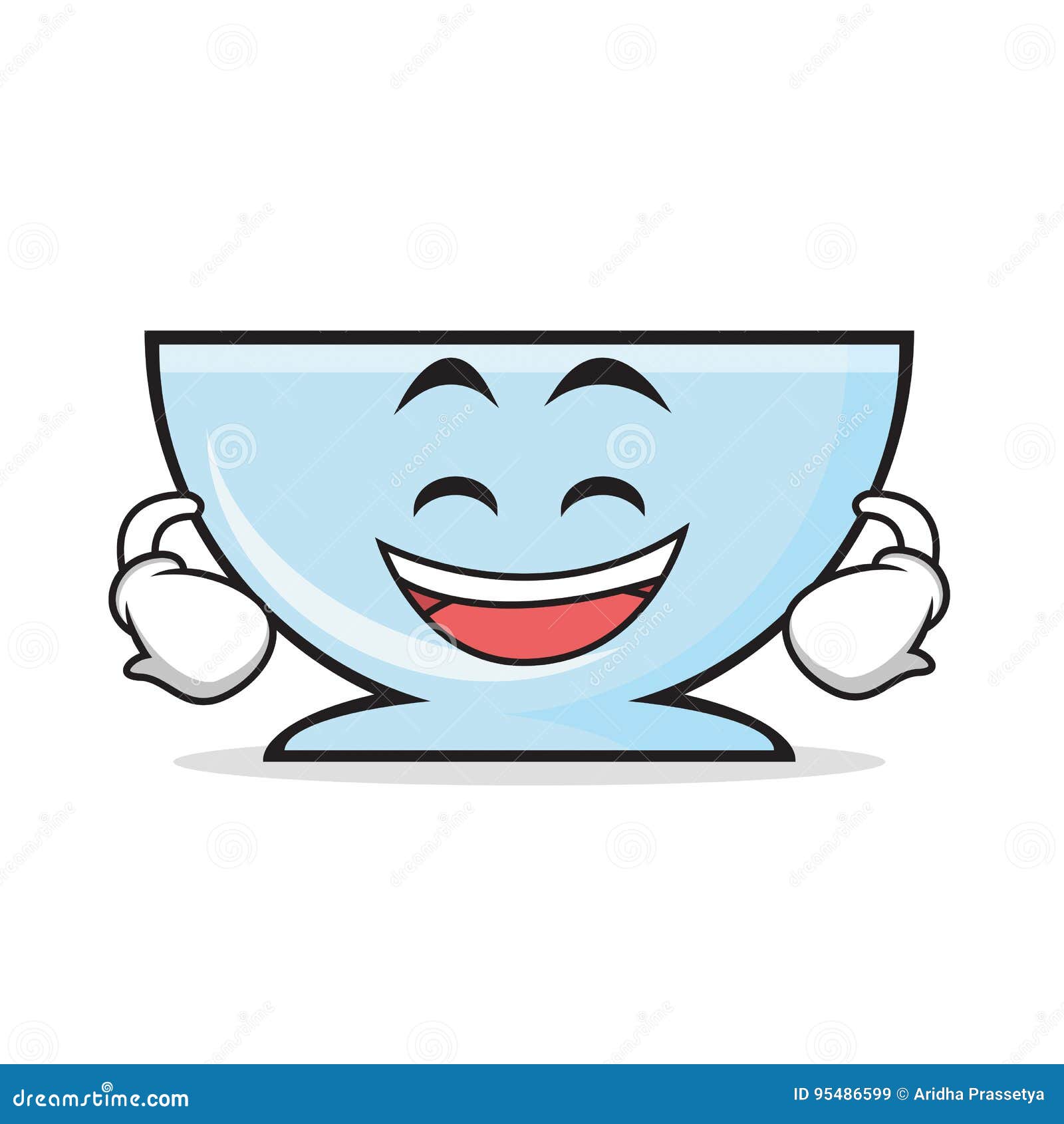 Grinning Bowl Cartoon Character Stock Vector - Illustration of serious ...