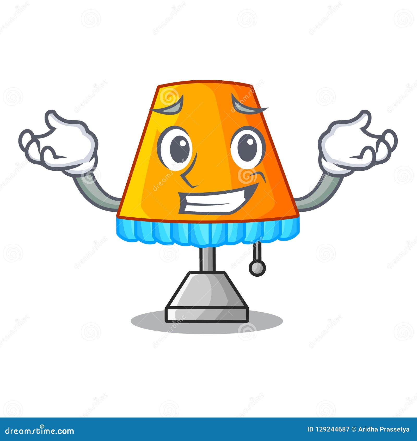 Grinning Cartoon Table Lamp beside in Bed Stock Vector - Illustration ...