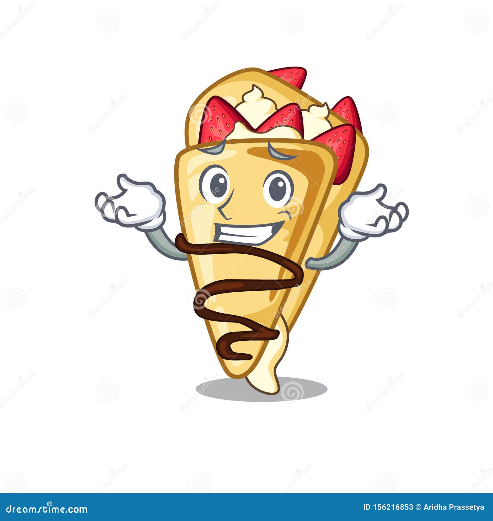 Grinning Crepe with in the Cartoon Shape Stock Vector - Illustration of ...