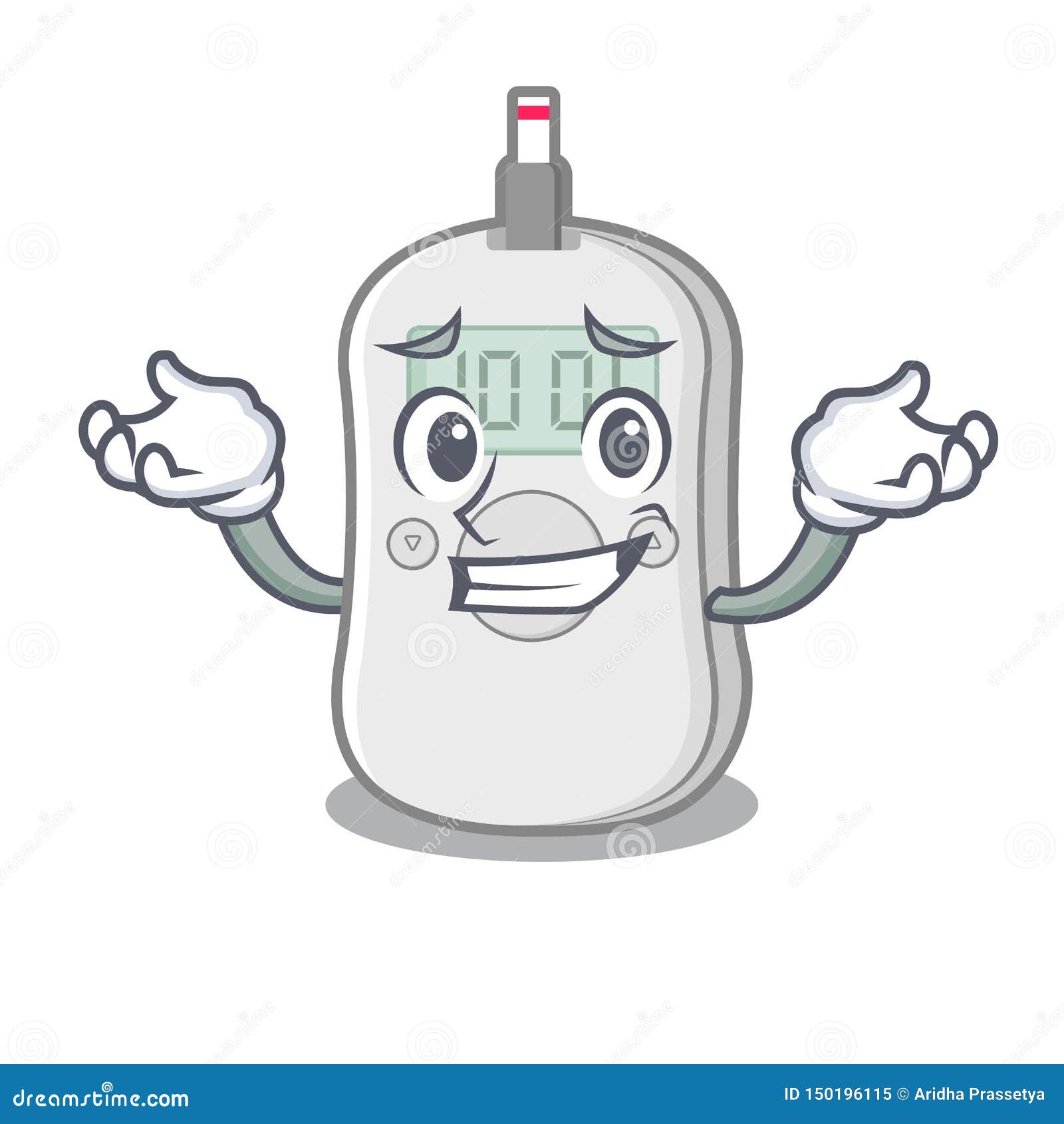 Grinning Diabetes Check Machine Isolated the Cartoon Stock Vector ...