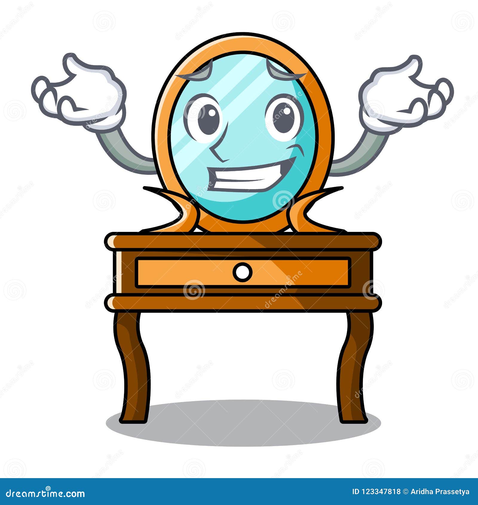 Grinning Dressing Table Character Cartoon Stock Vector - Illustration ...