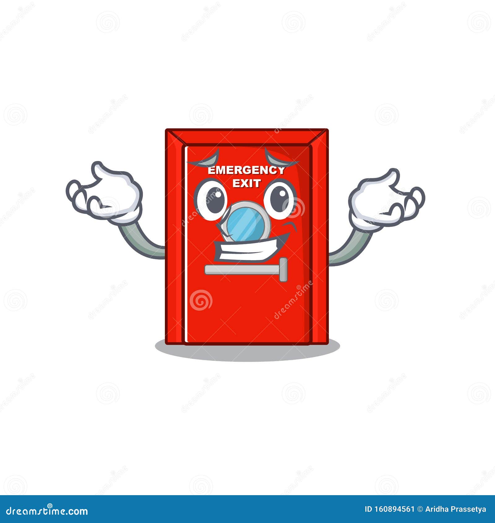 Grinning Emergency Exit Door Isolated the Cartoon Stock Vector ...