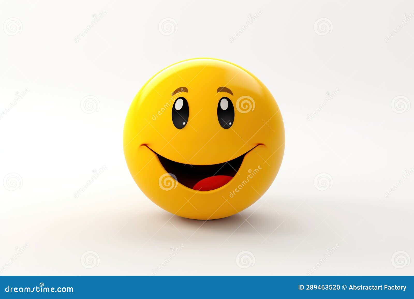 A Grinning Emoji Created in 3D, Set Against a Softly Blurred White ...
