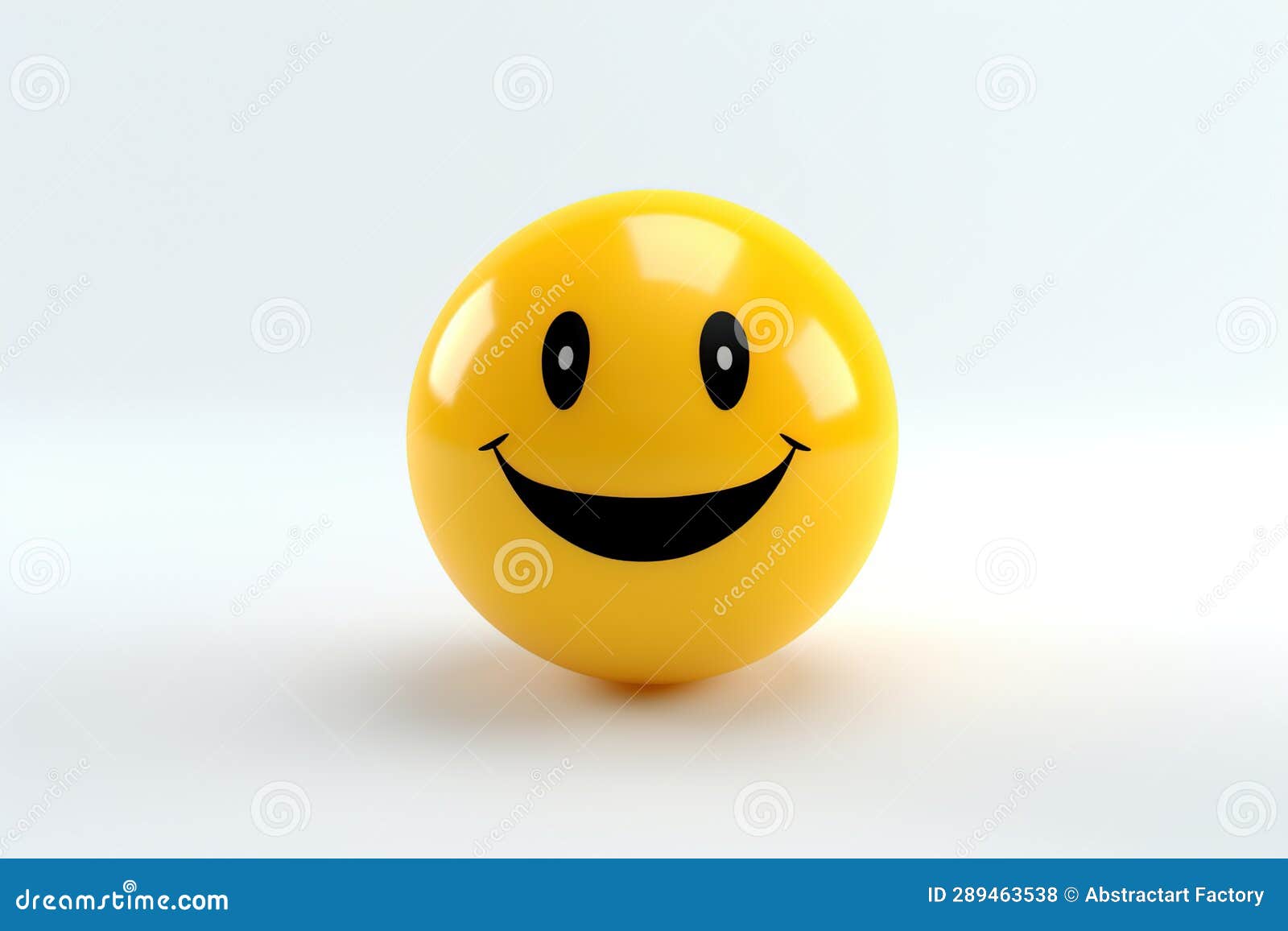 A Grinning Emoji Created in 3D, Set Against a Softly Blurred White ...