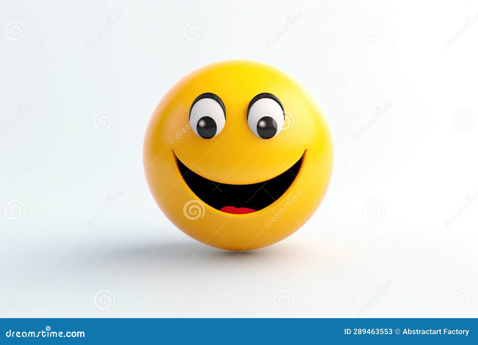 A Grinning Emoji Created in 3D, Set Against a Softly Blurred White ...