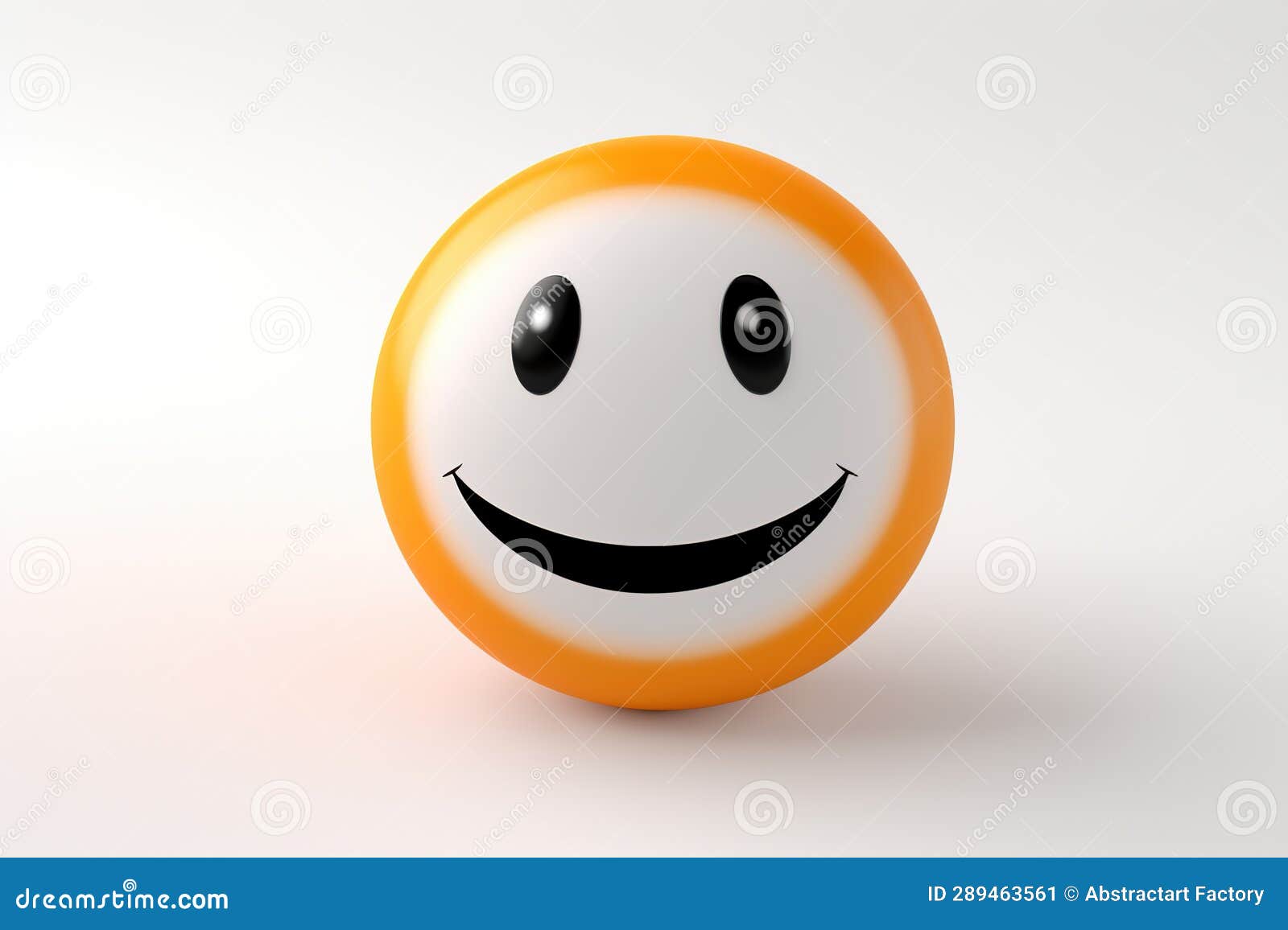 A Grinning Emoji Created in 3D, Set Against a Softly Blurred White ...