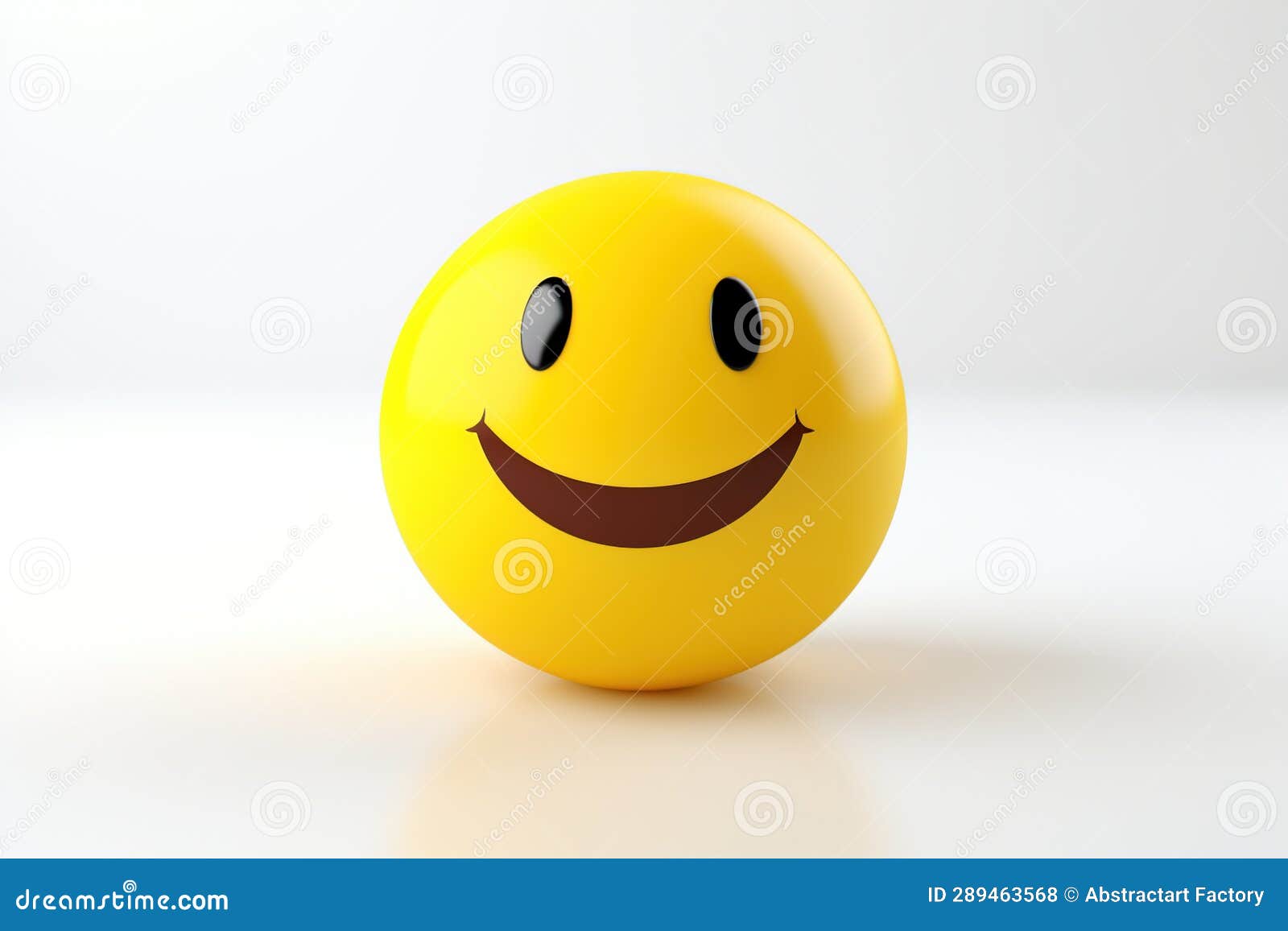 A Grinning Emoji Created in 3D, Set Against a Softly Blurred White ...