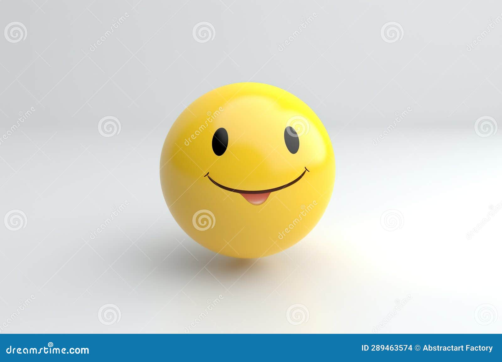 A Grinning Emoji Created in 3D, Set Against a Softly Blurred White ...