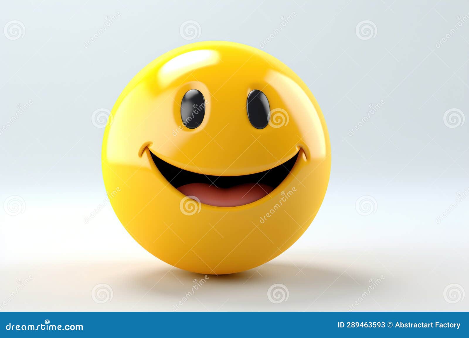 A Grinning Emoji Created in 3D, Set Against a Softly Blurred White ...