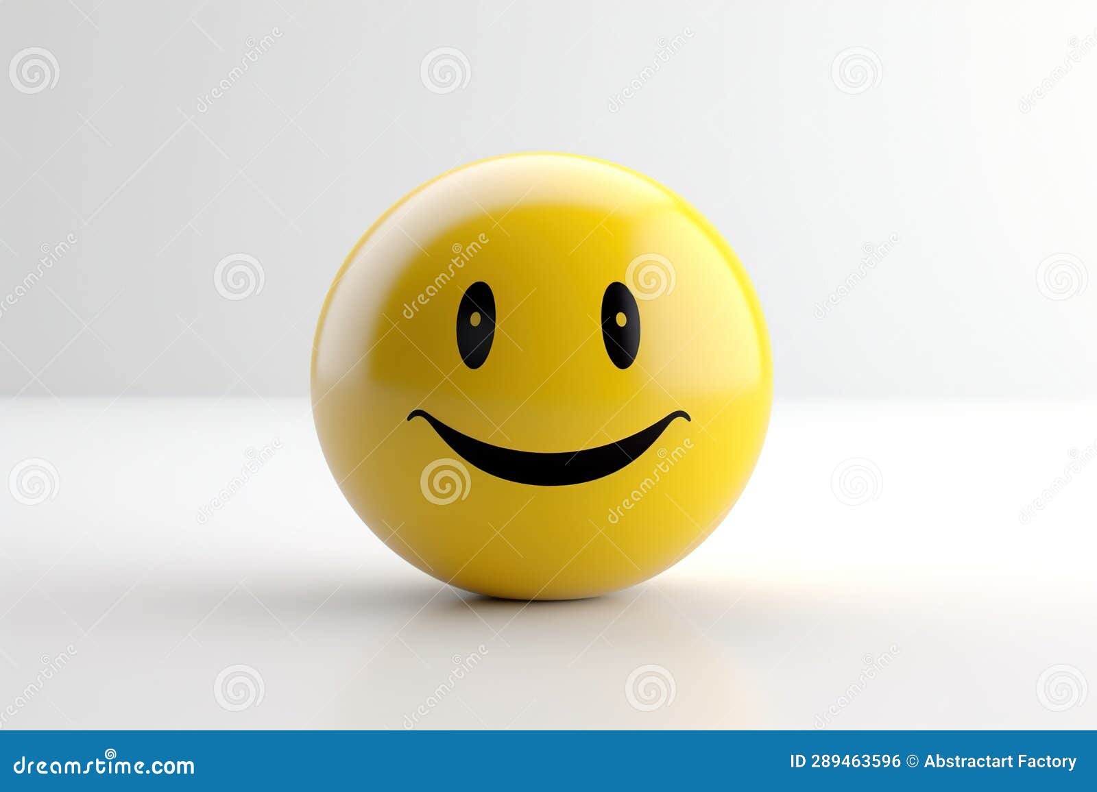 A Grinning Emoji Created in 3D, Set Against a Softly Blurred White ...