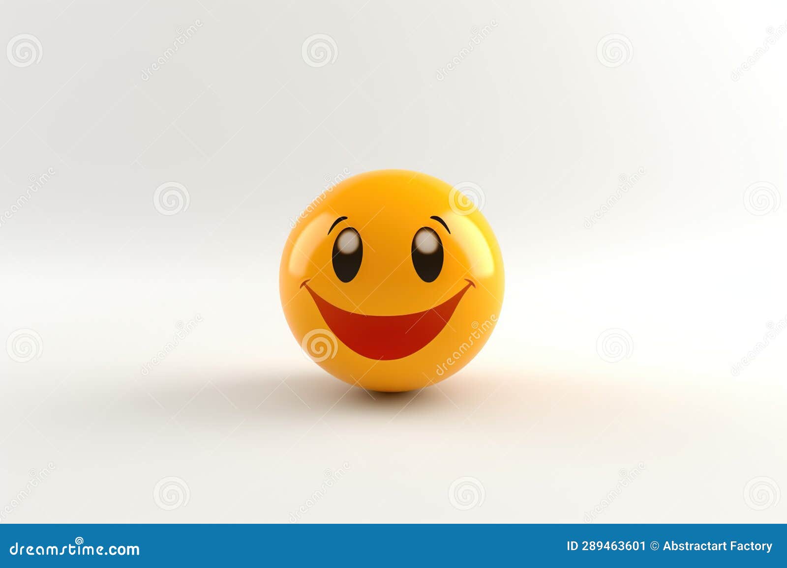 A Grinning Emoji Created in 3D, Set Against a Softly Blurred White ...