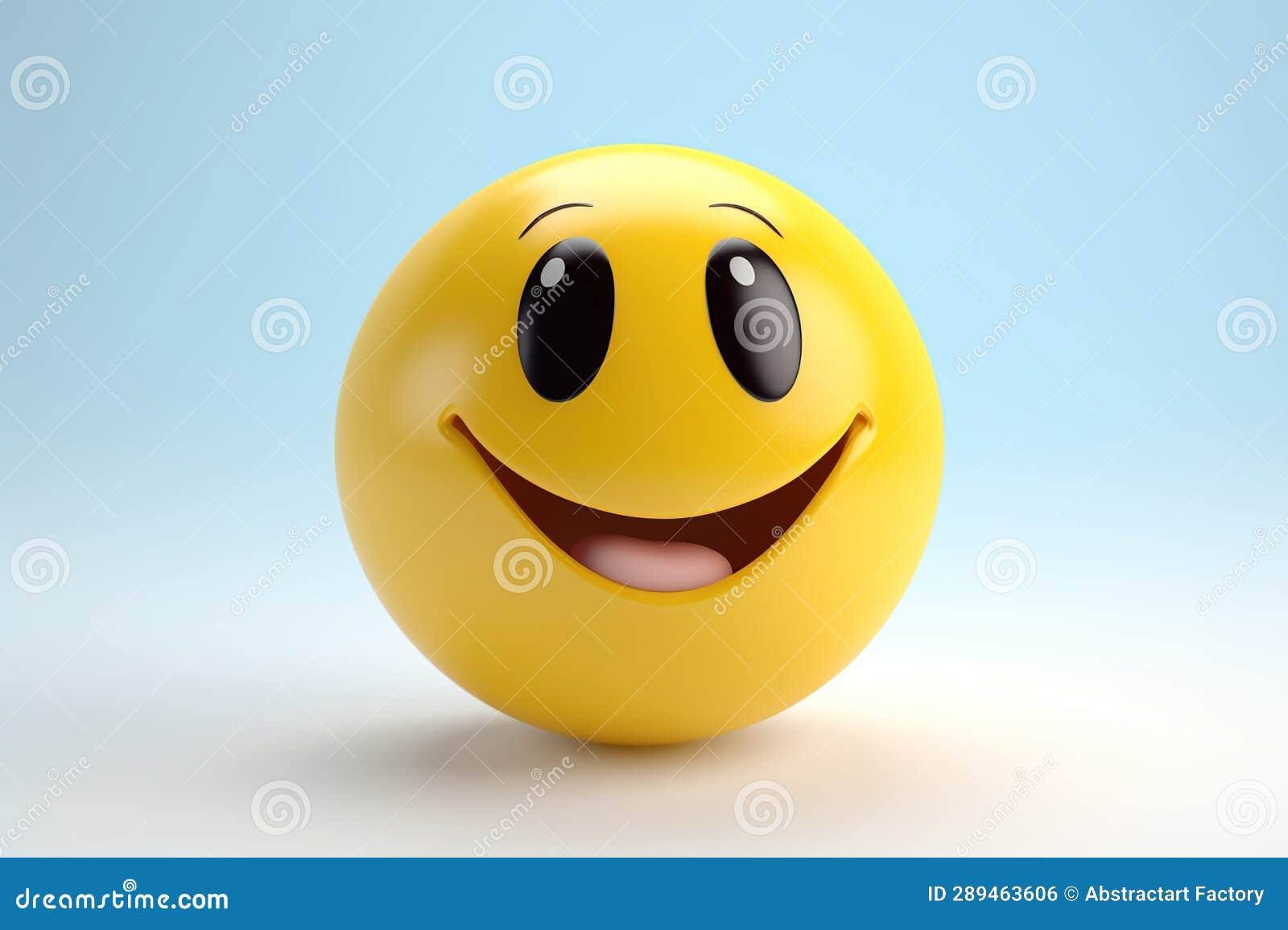 A Grinning Emoji Created in 3D, Set Against a Softly Blurred White ...