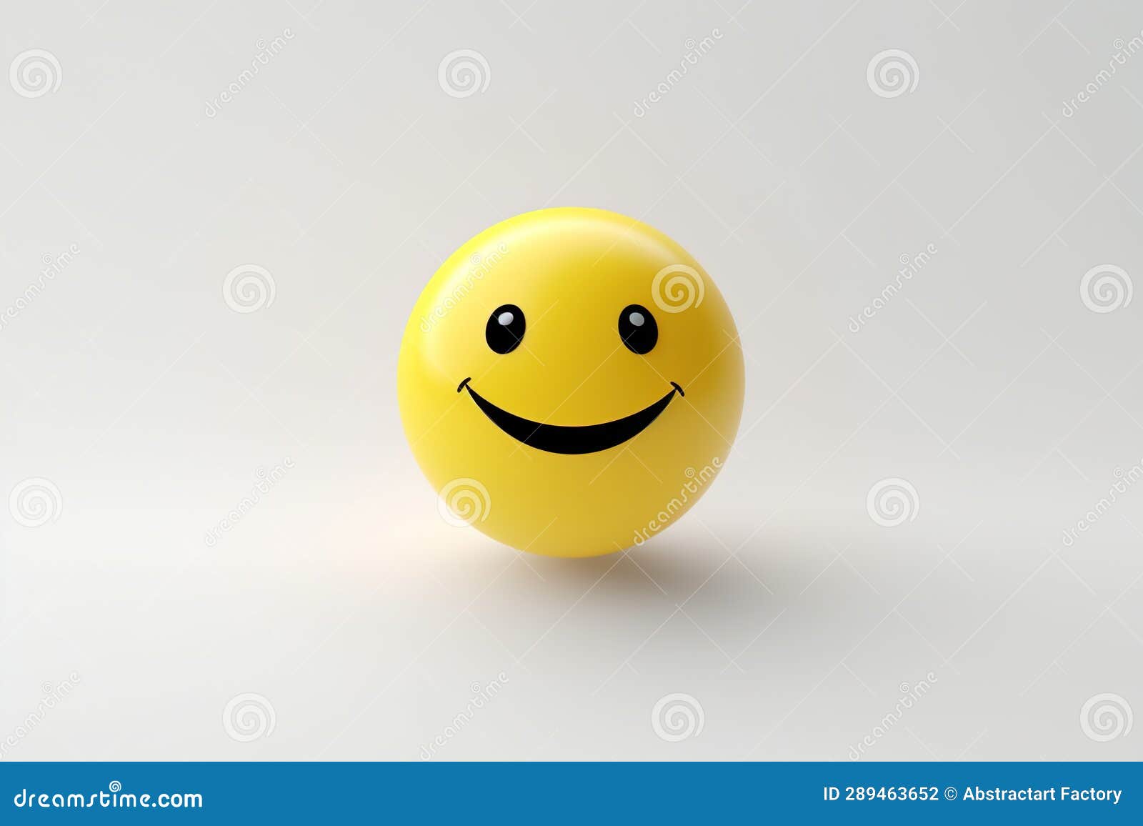 A Grinning Emoji Created in 3D, Set Against a Softly Blurred White ...