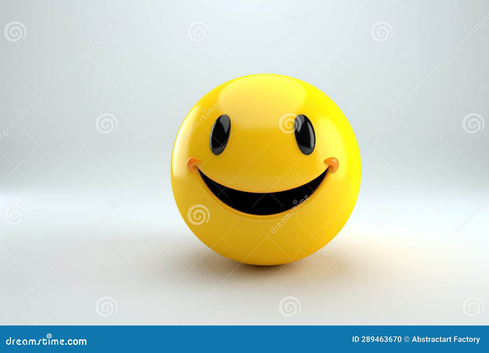 A Grinning Emoji Created in 3D, Set Against a Softly Blurred White ...