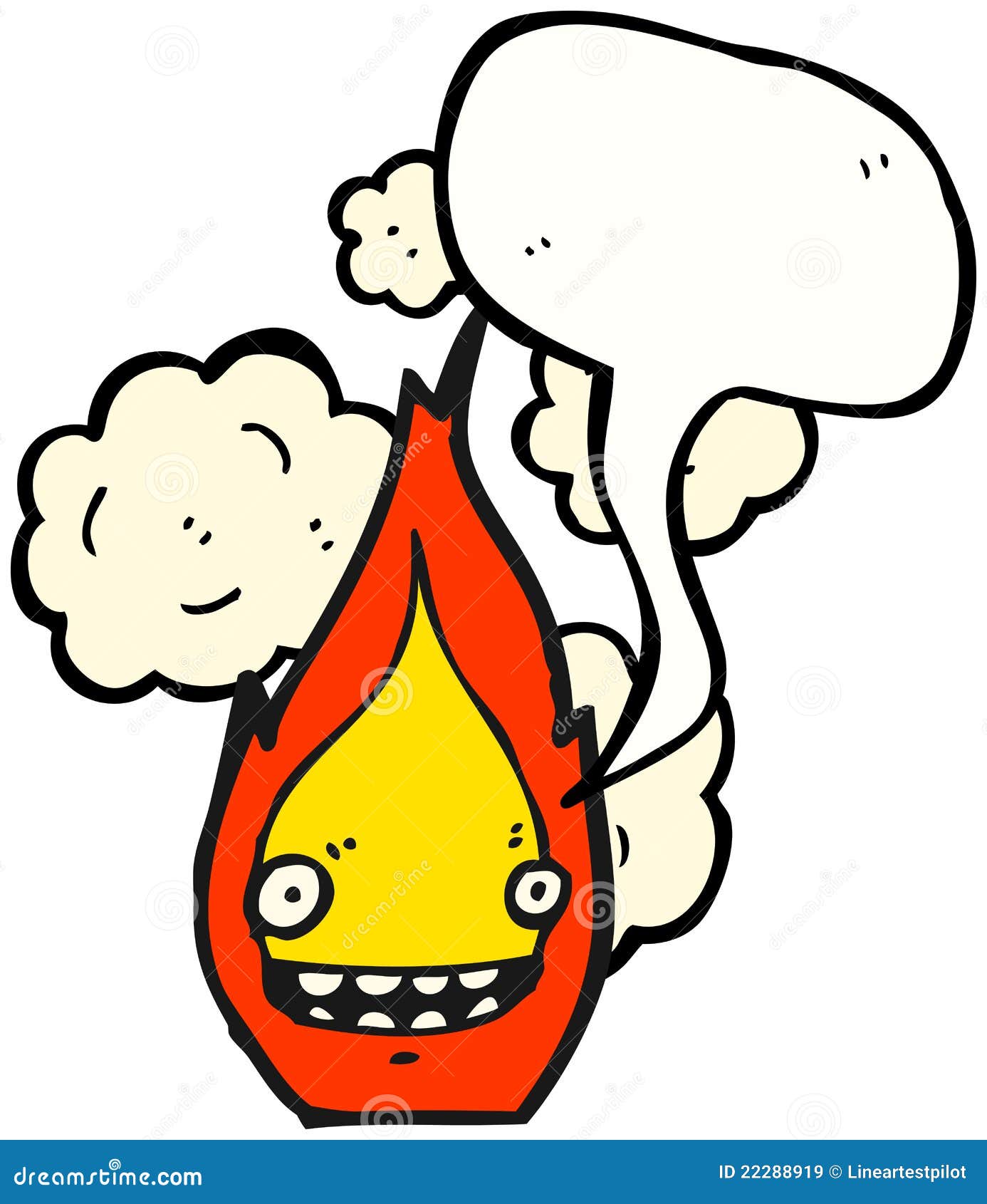 Grinning Fire Cartoon Character Stock Illustration - Illustration of ...