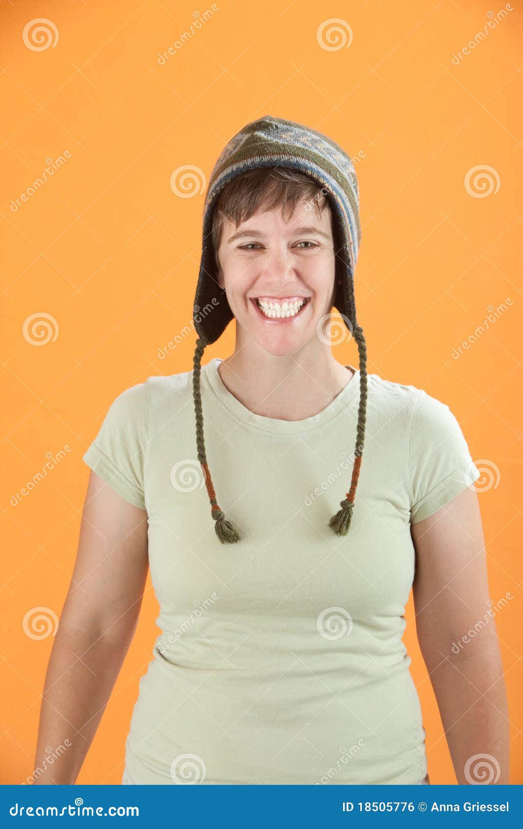 Grinning Girl stock photo. Image of healthy, knit, cool - 18505776