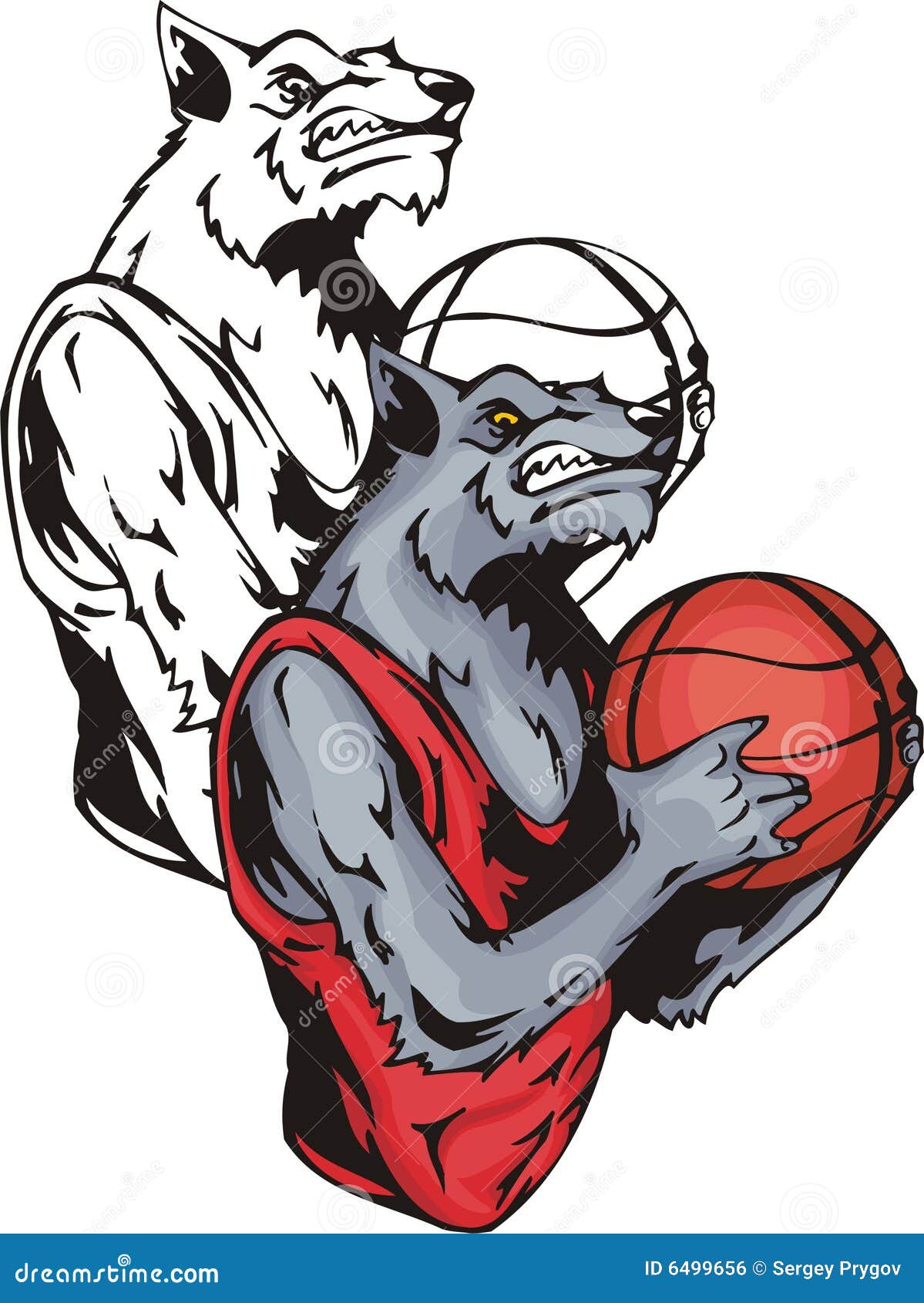 Wolf Basketball Mascot Cartoon Vector | CartoonDealer.com #36104681