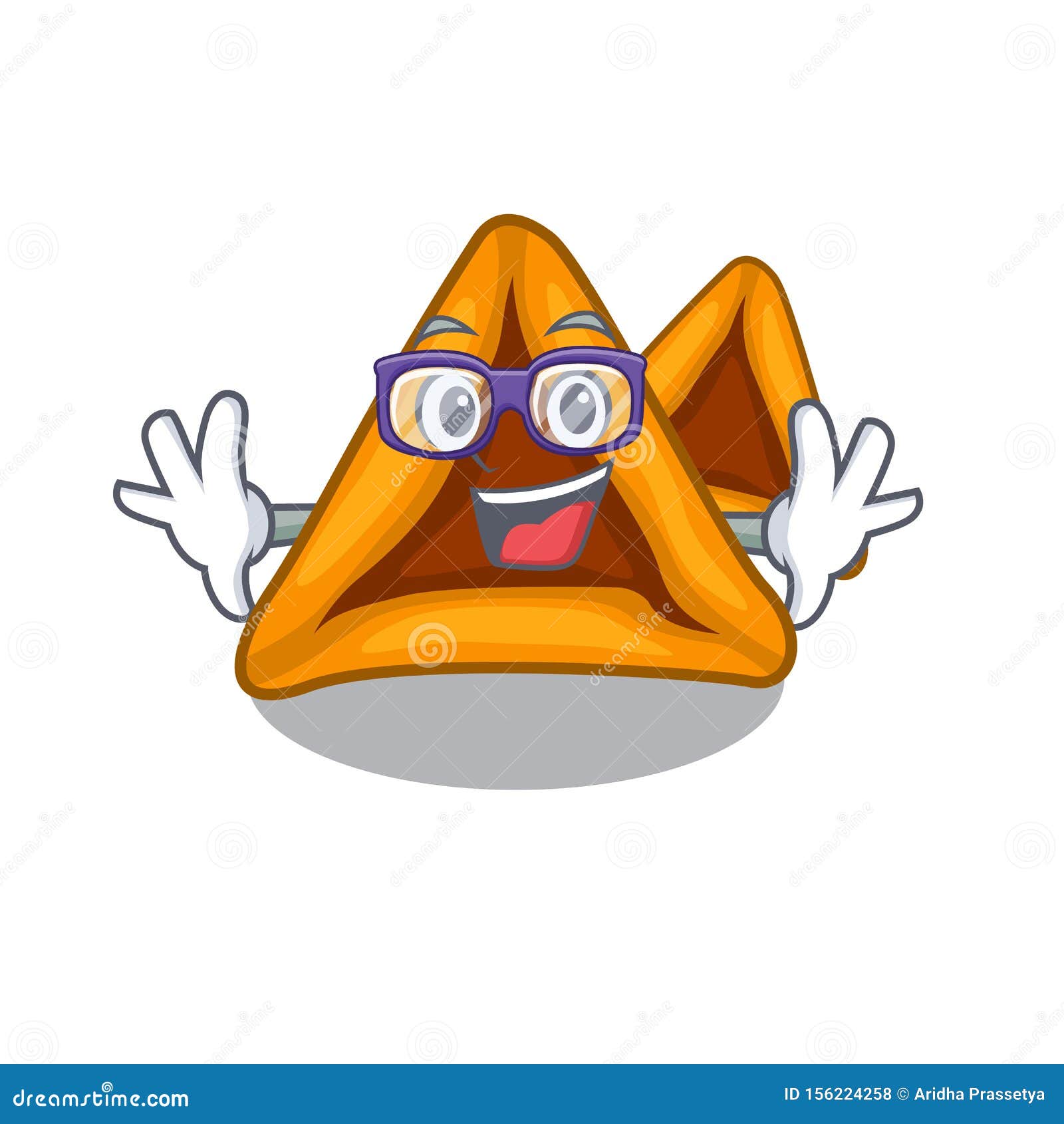Grinning Hamantaschen Cookies with the Cartoon Shape Stock Vector ...