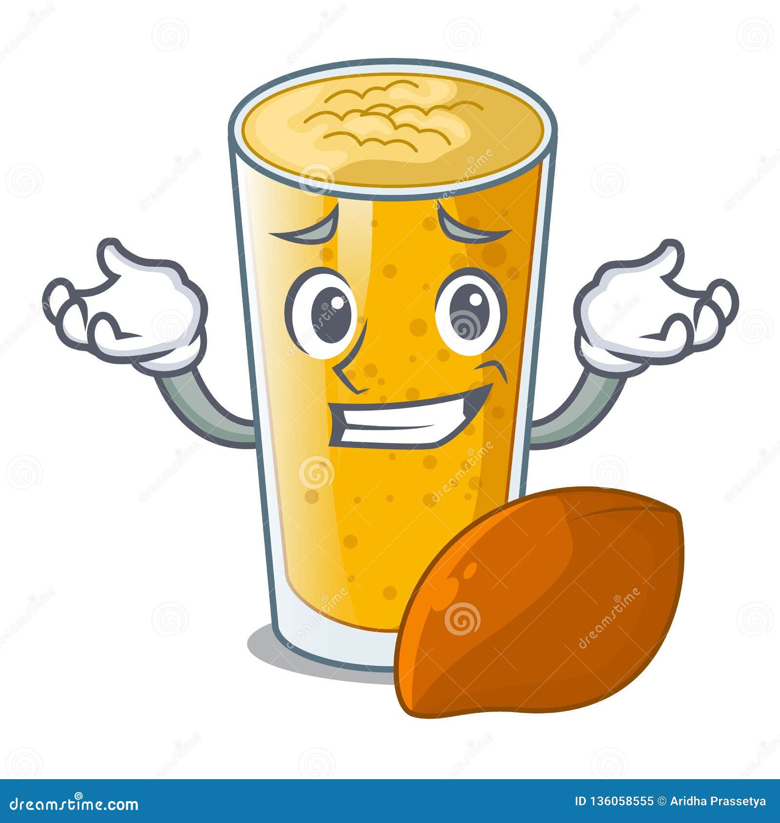 Grinning Lassi Mango in a Cartoon Bottle Stock Vector - Illustration of ...